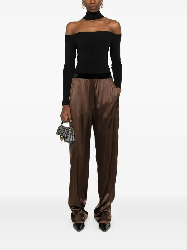 TOM FORD Silk Pajama Trousers With Embroidered Waistband - Multicolor