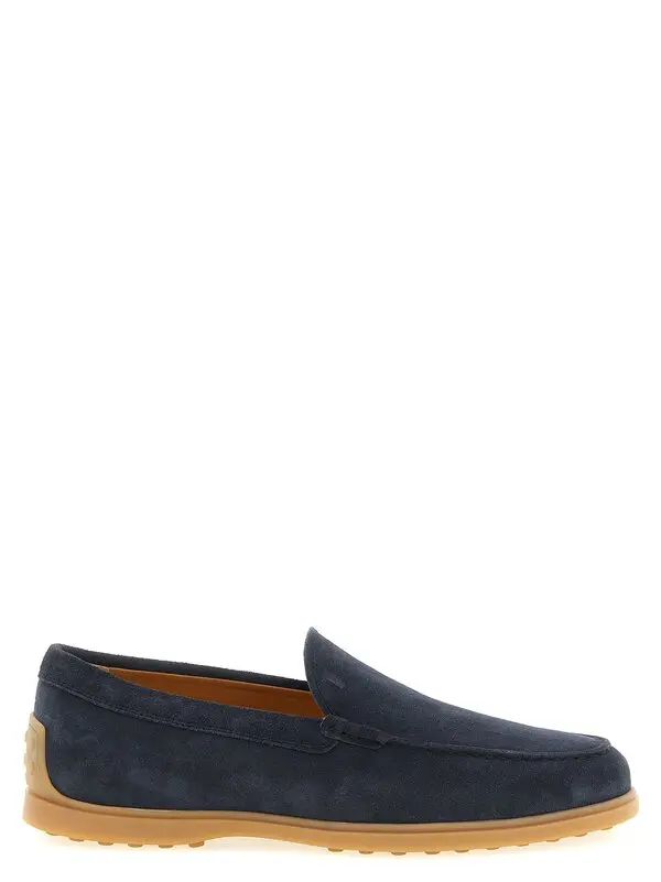 TOD'S Suede Pantofola Loafers - Blue