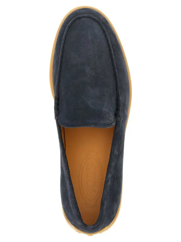 TOD'S Suede Pantofola Loafers - Blue