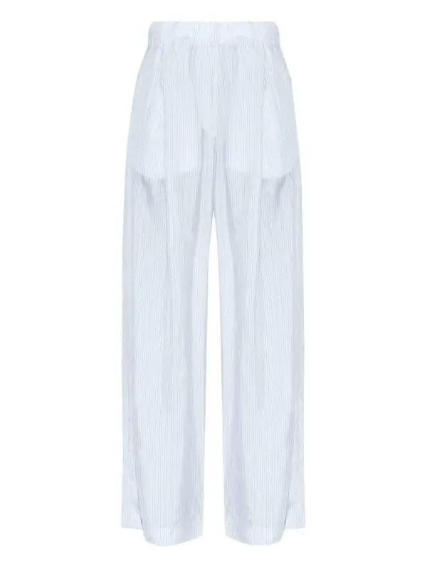 Dries Van Noten Wide-leg Striped Cupro Pants - Blue