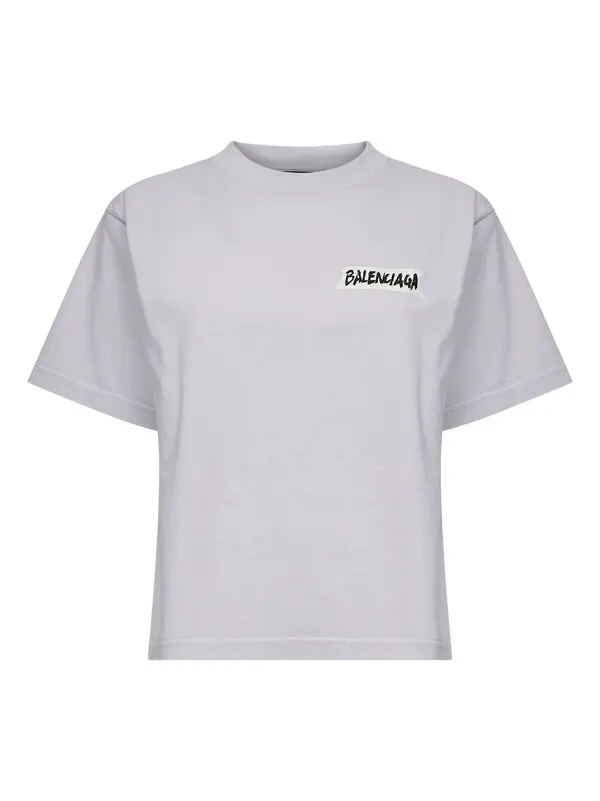 Balenciaga Medium Fit T-shirt With Masking Tape Artwork - Multicolor
