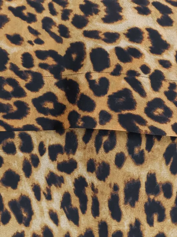 Alberta Ferretti Sleeveless Cape Detail Silk Shirt With Animal Print - Multicolor
