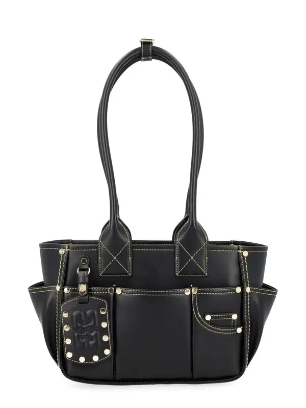 GANNI Pose Small Top Handle Bag - Black