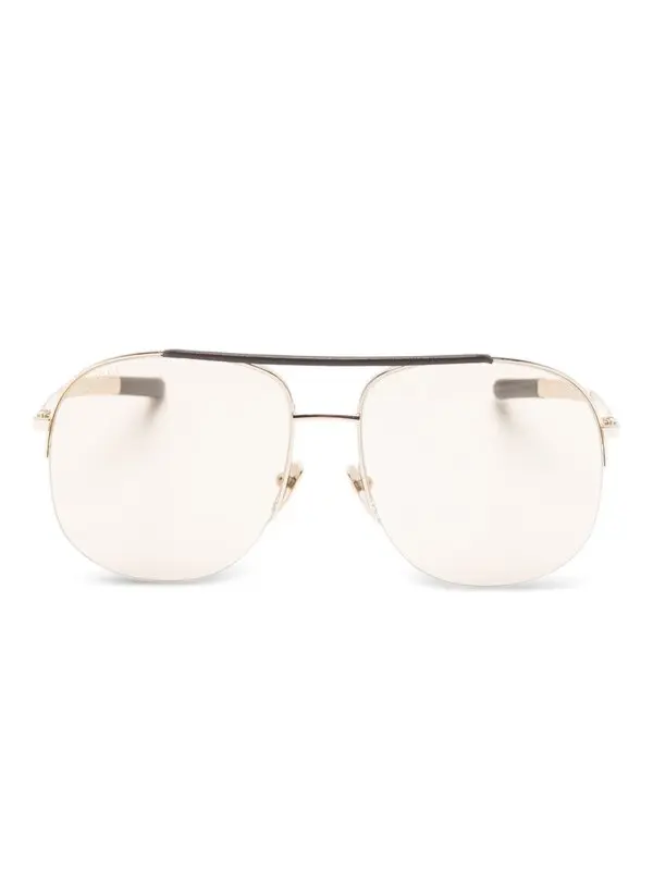 Gucci Gold-tone Pilot Frame Sunglasses - Multicolor