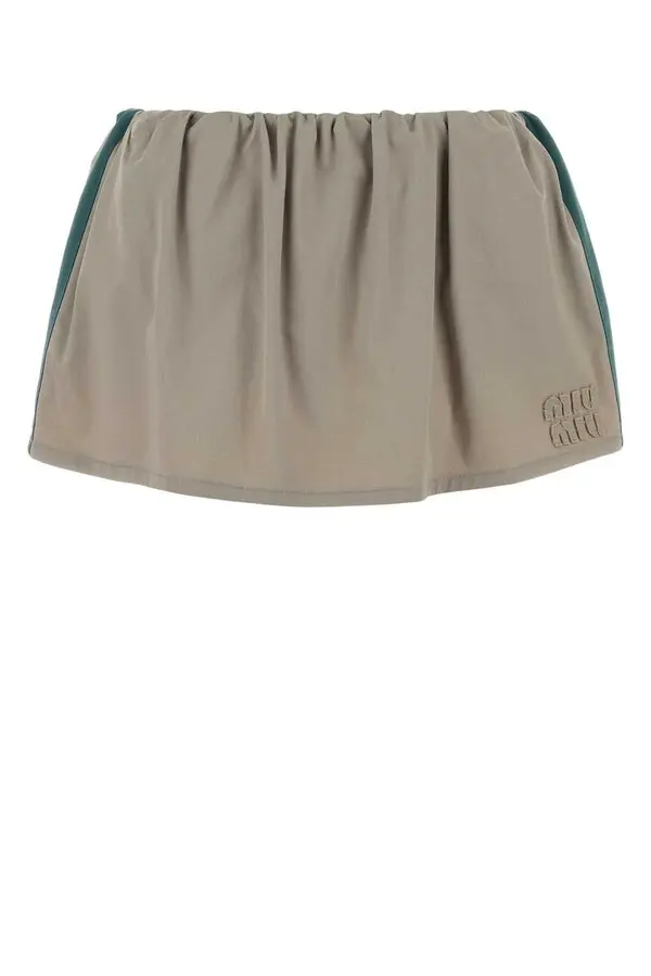Miu Miu Dove Grey Twill Pant-skirt - Gray