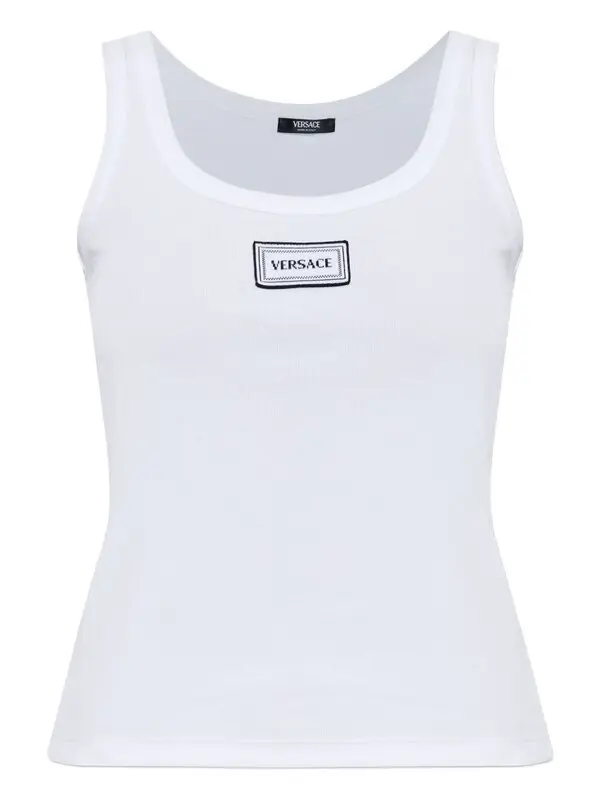 Versace Logo Cotton Tank Top - Multicolor