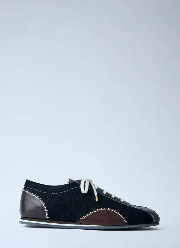 WALES BONNER Paris Sneakers With Contrast Stitching - Black