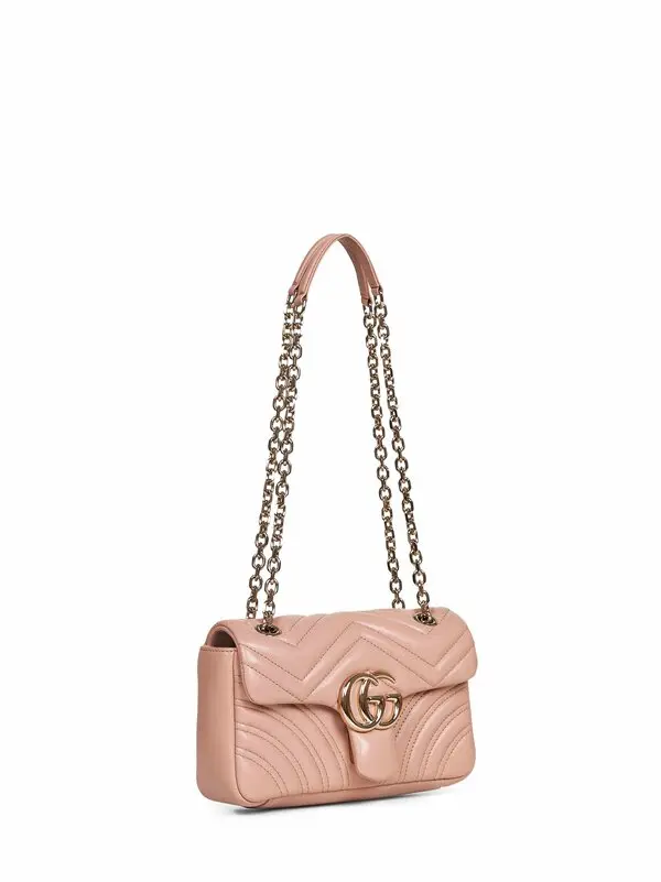 Gucci Pinky Beige Gg Marmont Small Shoulder Bag
