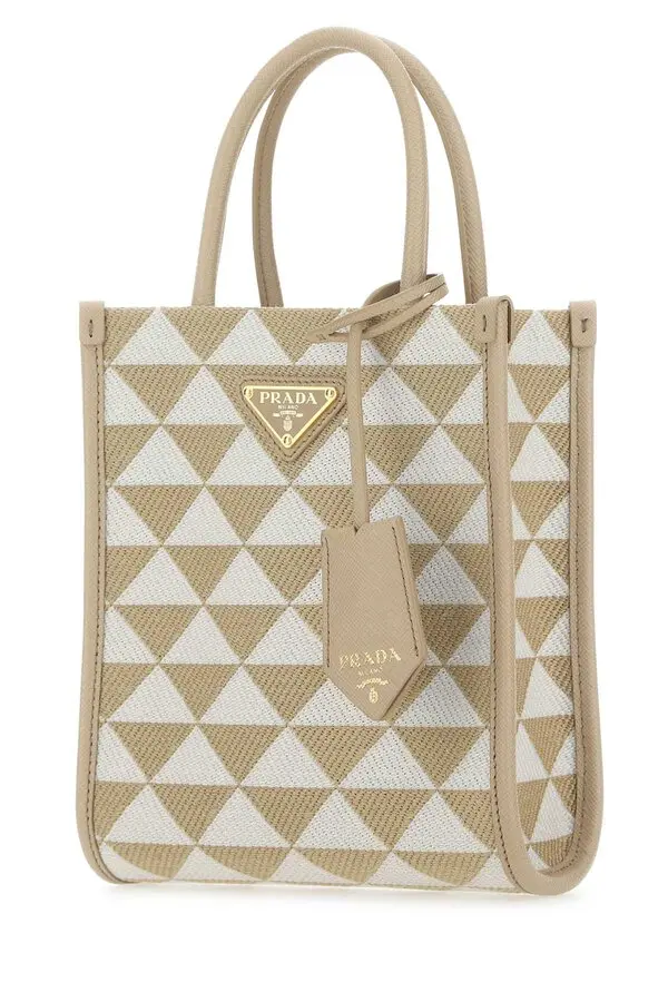 Prada Embroidered Fabric Micro Symbole Handbag