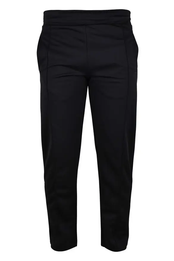 Palm Angels Relaxed Straight Cut Elasticated Waist Pants With Contrast Logo - Black