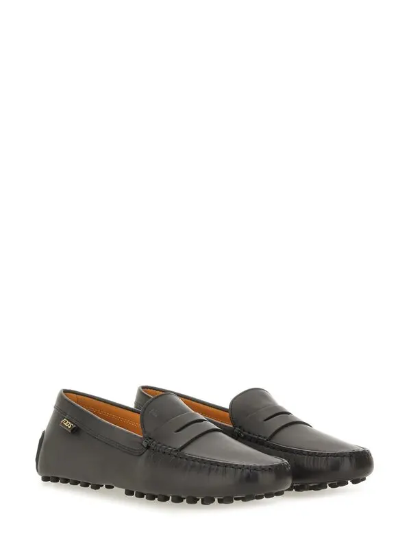 TOD'S Leather Gommino Loafers - Black