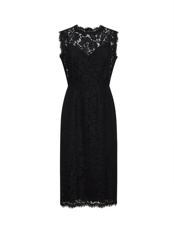 Dolce & Gabbana Black Lace Sheath Dress - Multicolor