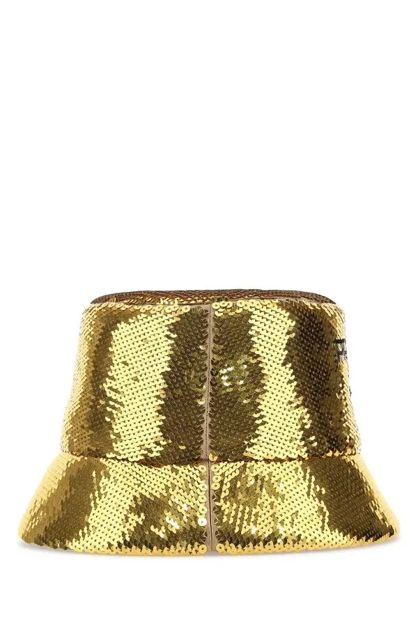 Prada Sequined Bucket Hat - Gold