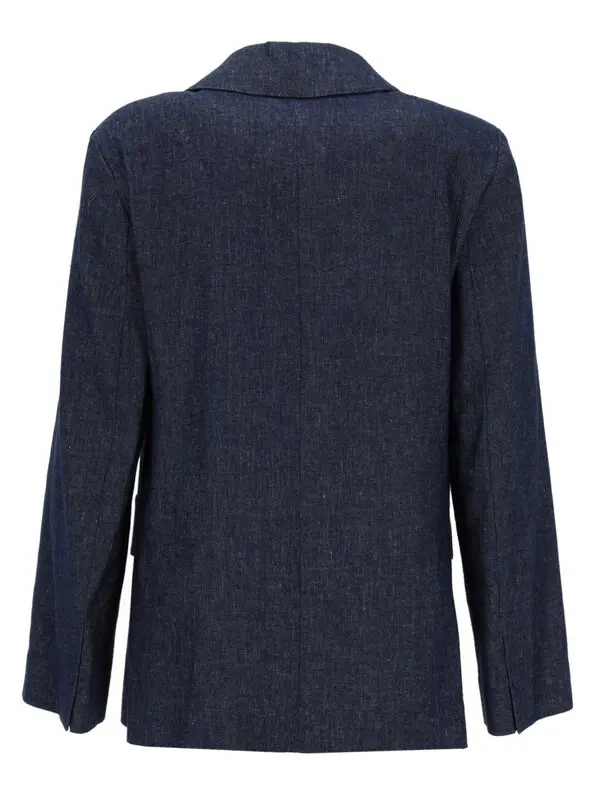 Max Mara Double-breasted Cotton Linen Blend Blazer