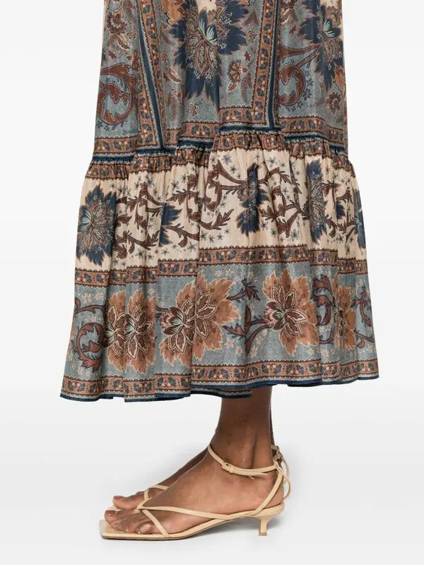 Zimmermann Ascension Printed Silk Skirt - Multicolor
