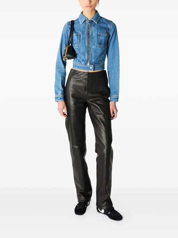 MARINE SERRE Denim Cotton Jacket With Zip Up - Multicolor