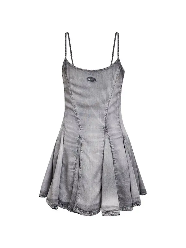 DIESEL® Grey Lyocell Flared Mini Dress