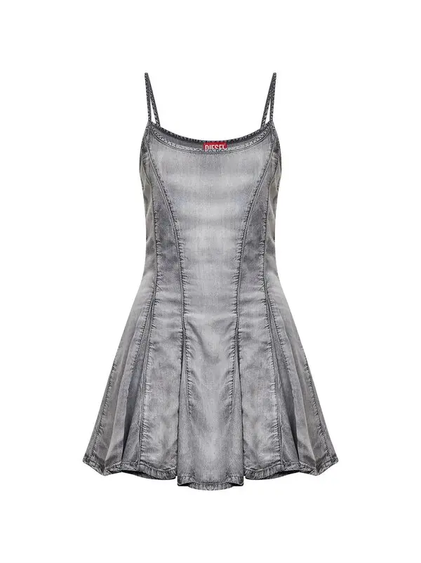 DIESEL® Grey Lyocell Flared Mini Dress - Multicolor