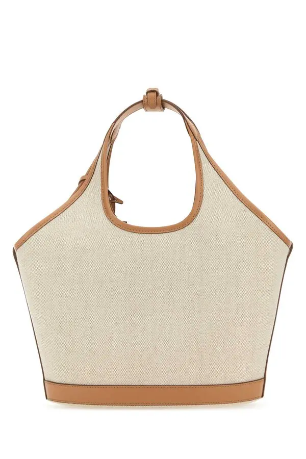 Prada Canvas And Leather Tote Bag - Brown