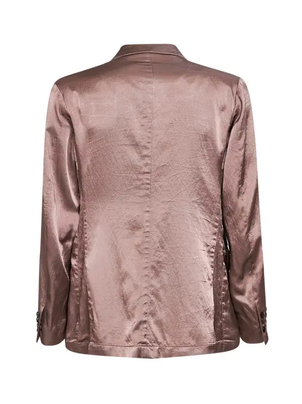 Dries Van Noten Old Rose Viscose And Cotton Double-breasted Blazer
