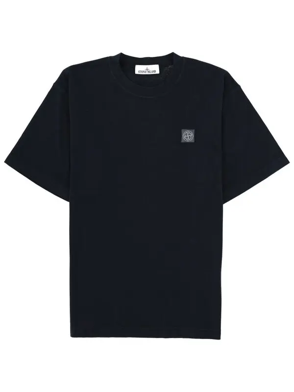 Stone Island T-shirt With Logo Patch - Blue