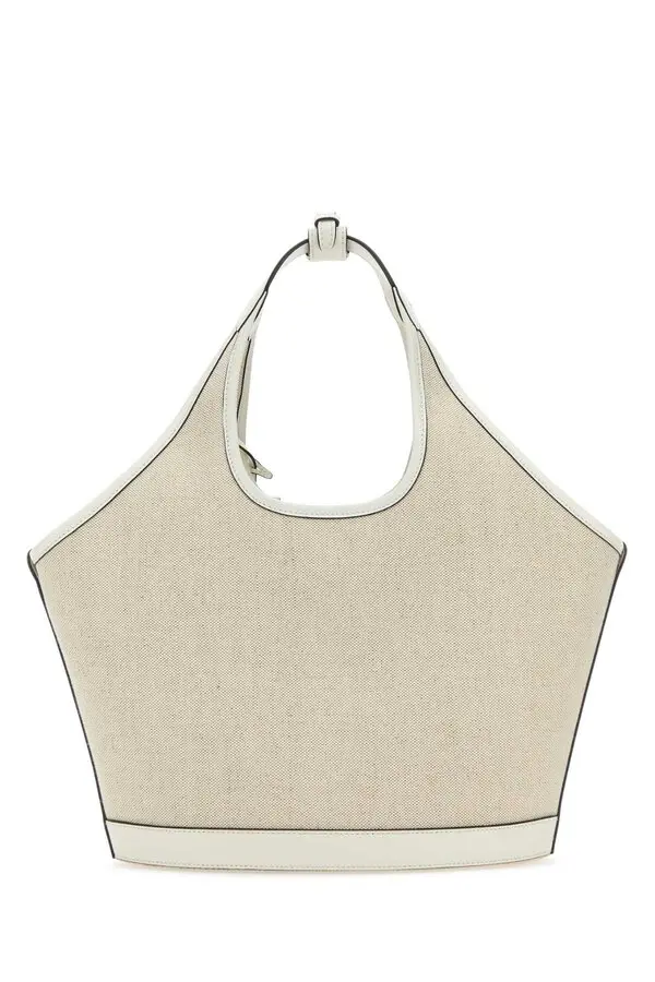 Prada Linen And Leather Tote Bag - Brown