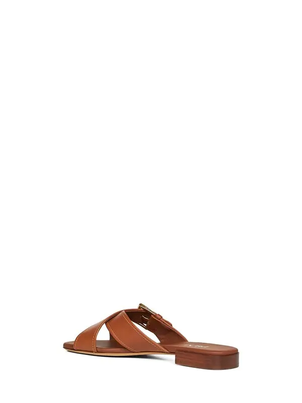 Prada Calf Leather Slides With Adjustable Logo Buckle - Multicolor