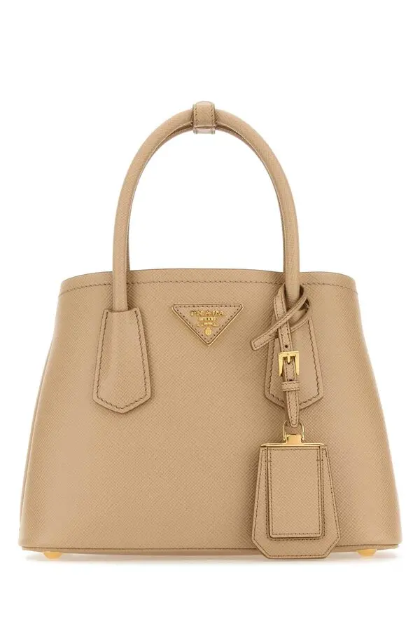 Prada Sand Leather Handbag - Brown