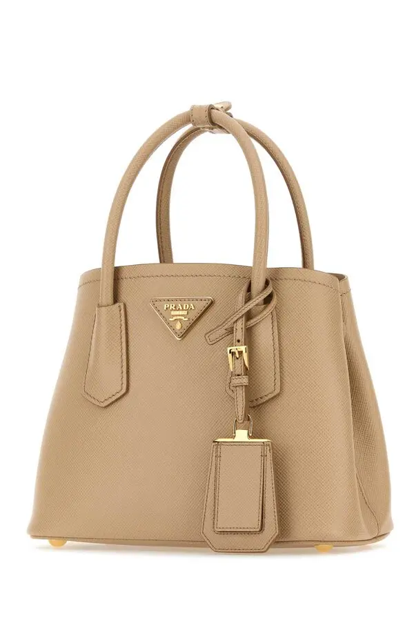 Prada Sand Leather Handbag - Brown