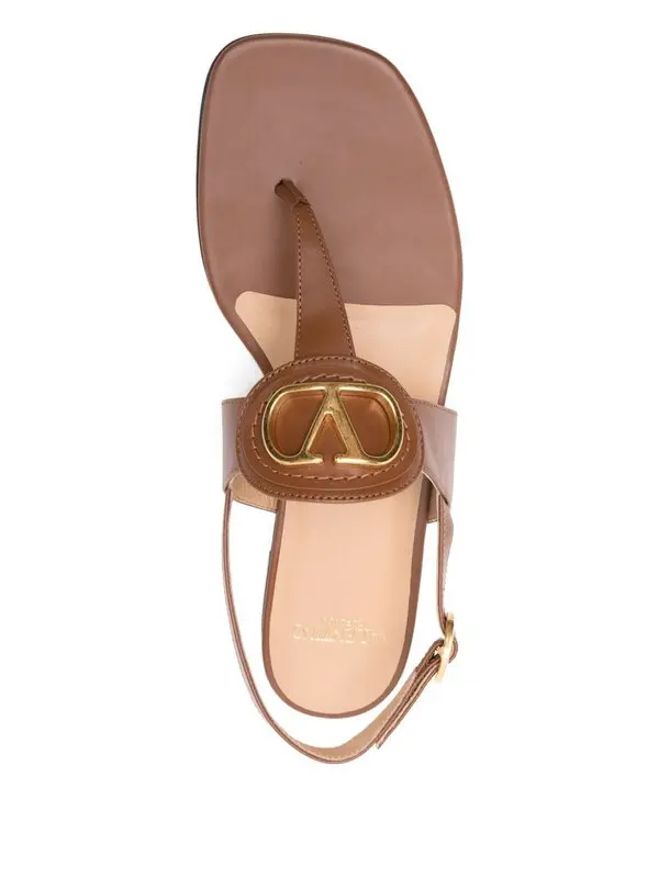 Valentino Garavani Vlogo Signature Leather Thong Sandals