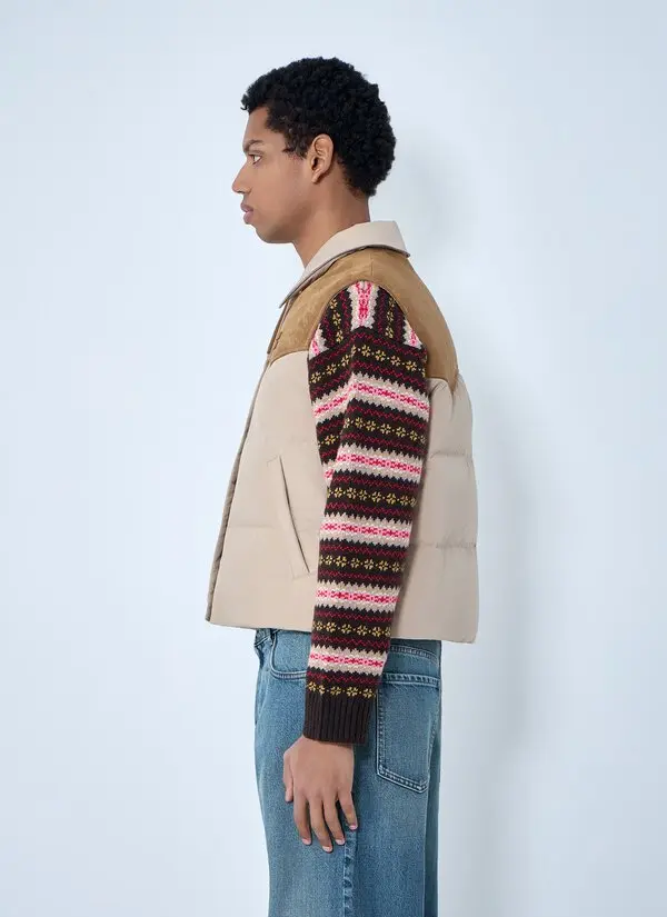 Miu Miu Padded Suede Yoke Vest