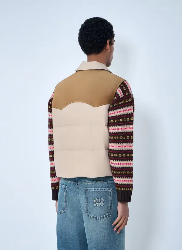 Miu Miu Padded Suede Yoke Vest