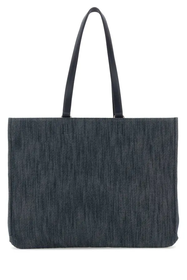 FERRAGAMO Large Tt Sign Shopping Bag - Blue