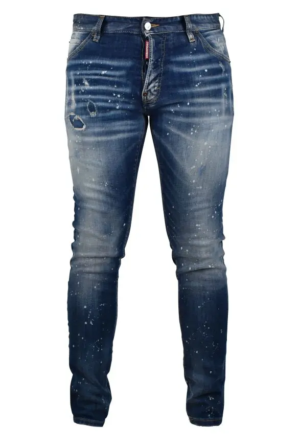 Dsquared2 Cool Guy Jeans With Faded Effect And Paint Stains - Blue