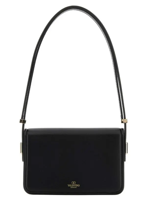 Valentino Garavani Leather Vlogo Crossbody Bag - Black