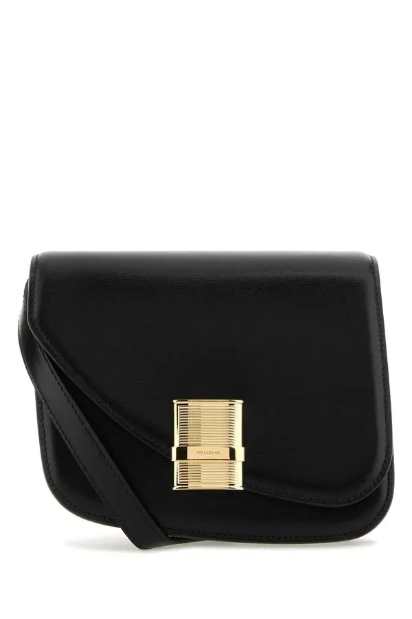 FERRAGAMO Salvatore Leather Crossbody Bag - Black