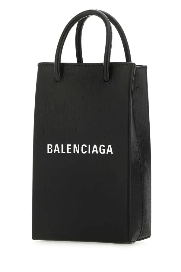 Balenciaga Leather Phone Case - Black