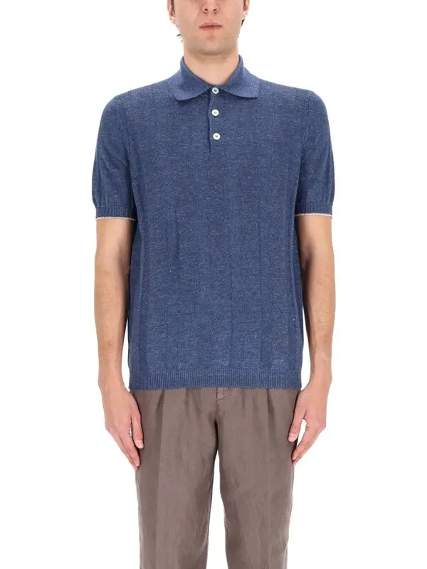 Brunello Cucinelli Linen Knit Polo Shirt