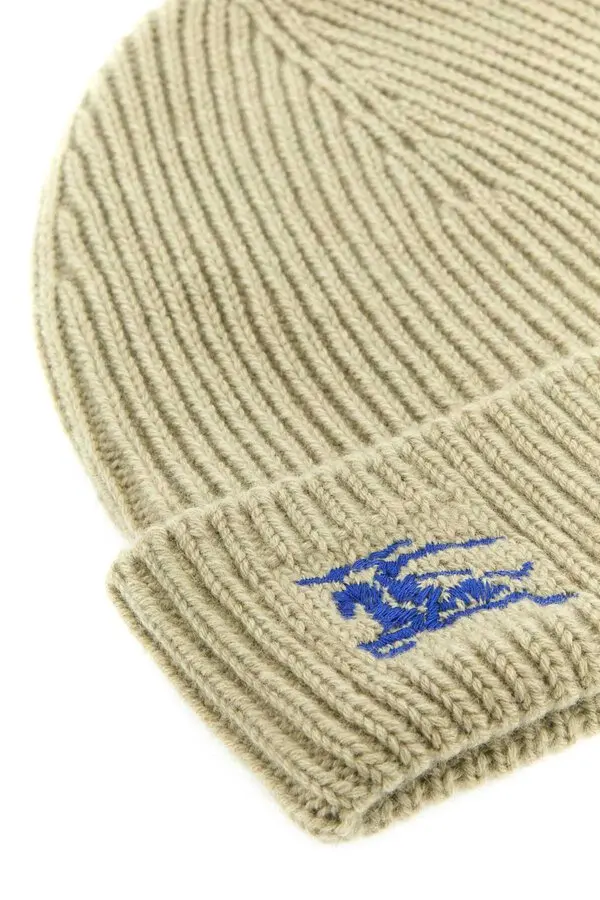 Burberry Khaki Cashmere Beanie Hat - Green