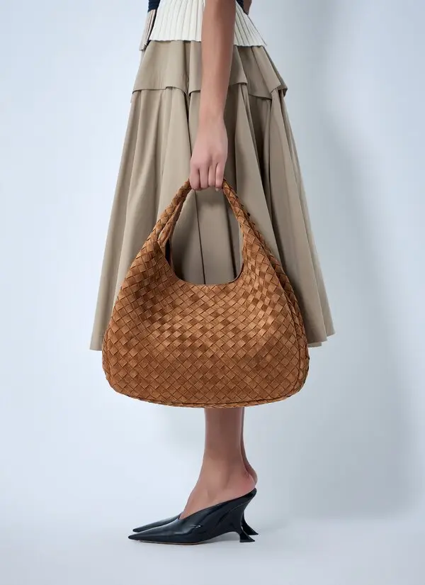 Bottega Veneta Campana Large Hobo Shoulder Bag - Brown