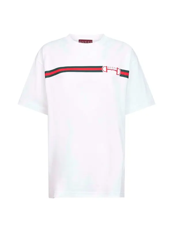 Gucci White Cotton Jersey Printed T-shirt