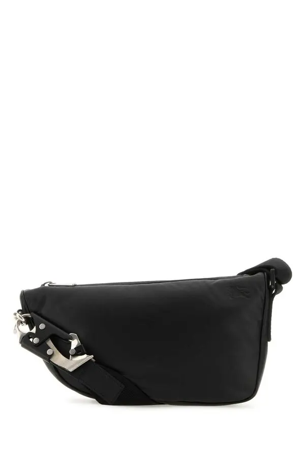 Burberry Leather Shield Crossbody Bag - Black