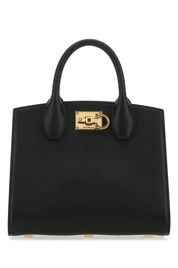 FERRAGAMO The Studio Top Handle Bag - Black