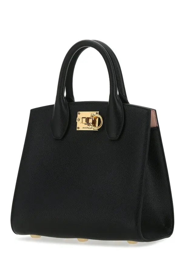 FERRAGAMO The Studio Top Handle Bag - Black
