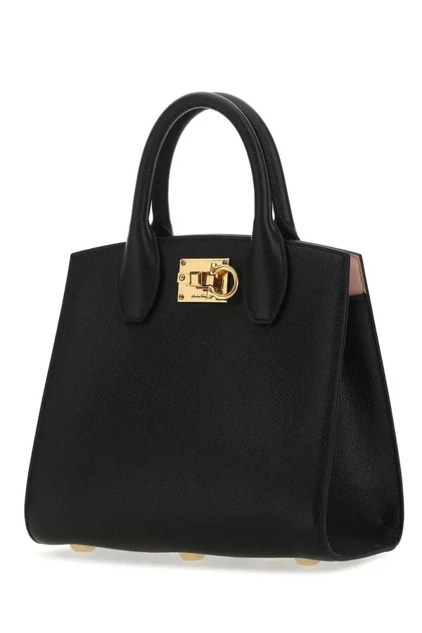 FERRAGAMO The Studio Top Handle Bag - Black