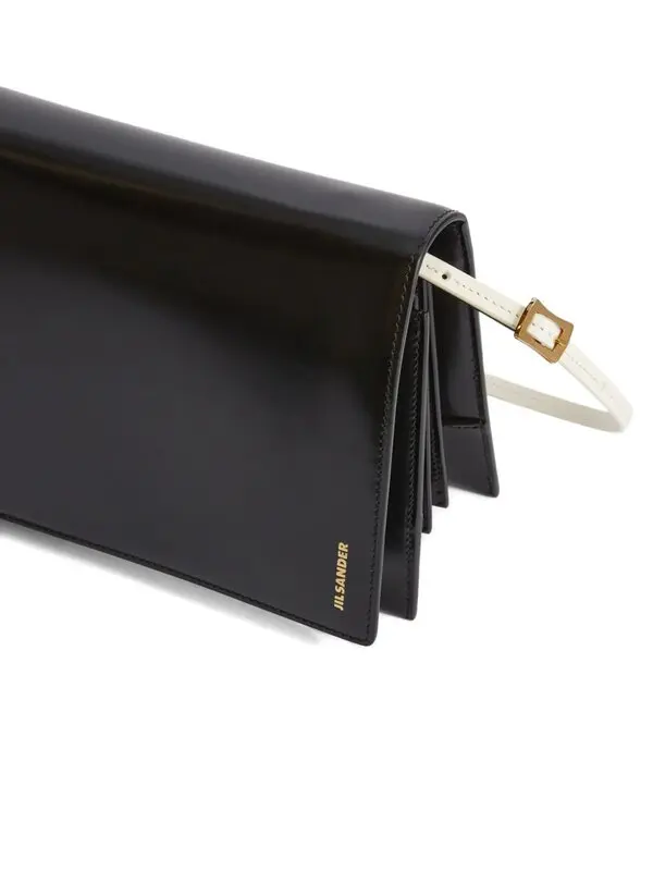 JIL SANDER Black Calf Leather Crossbody Bag - Multicolor