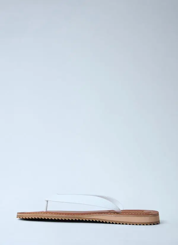 Miu Miu Textured Strap Flip-flops With Leather Sole