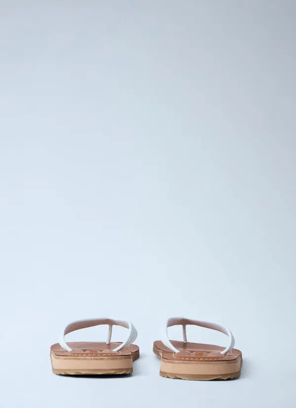 Miu Miu Textured Strap Flip-flops With Leather Sole