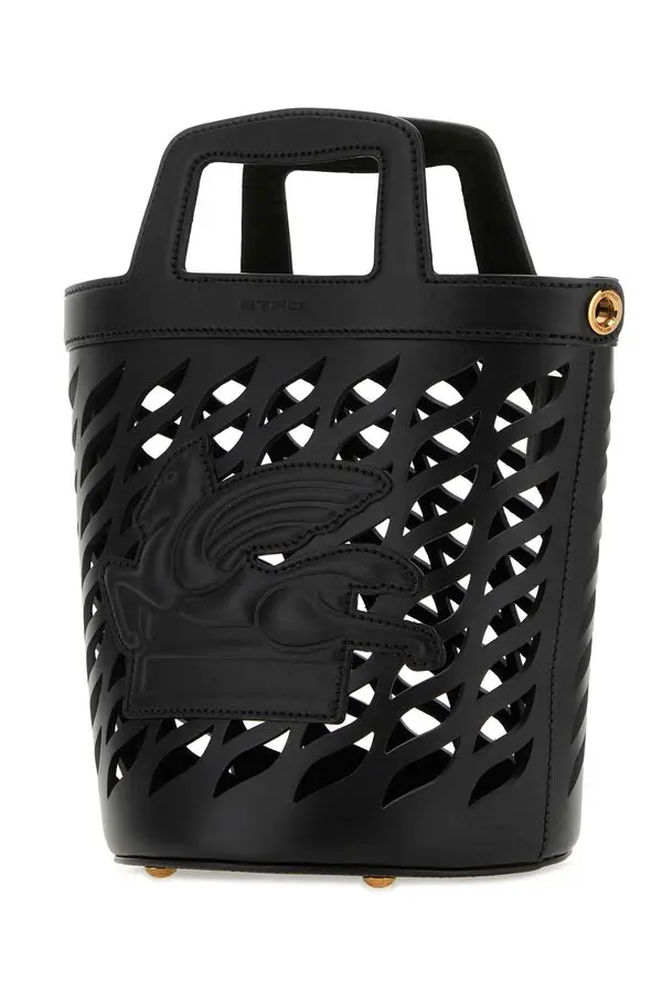 Etro Leather Coffa Bucket Bag - Black