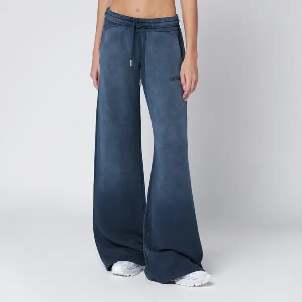 Off-White Washed Effect Jogging Trousers - Blue